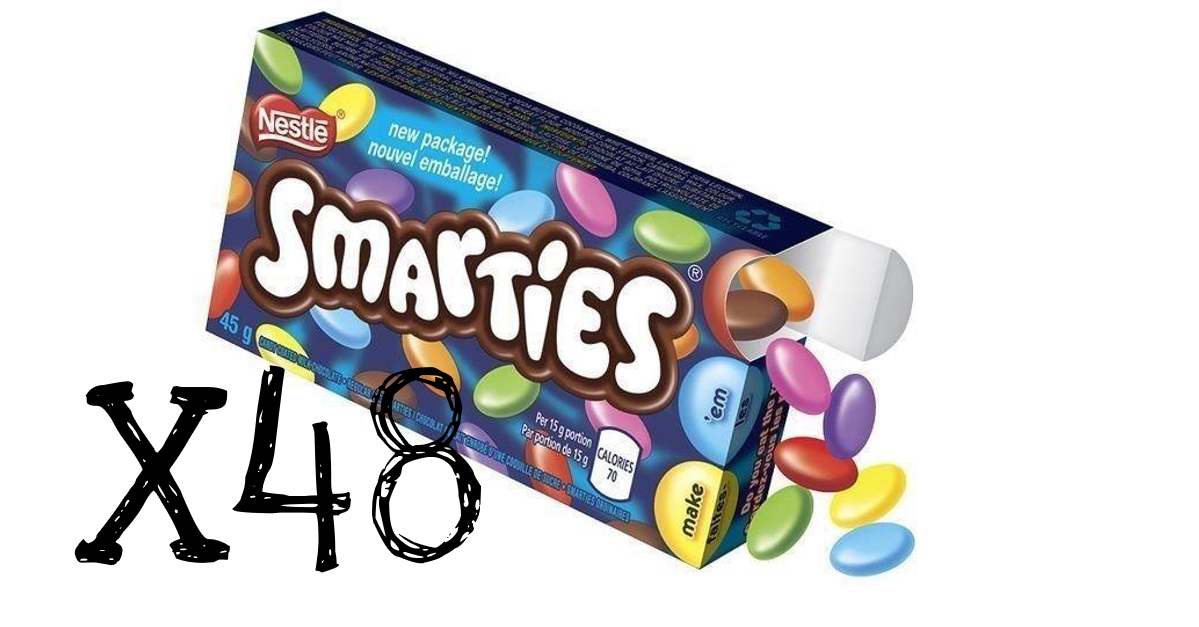 Nestle Smarties Candy coated chocolates Canadian Canada FRESH 48x45g | eBay