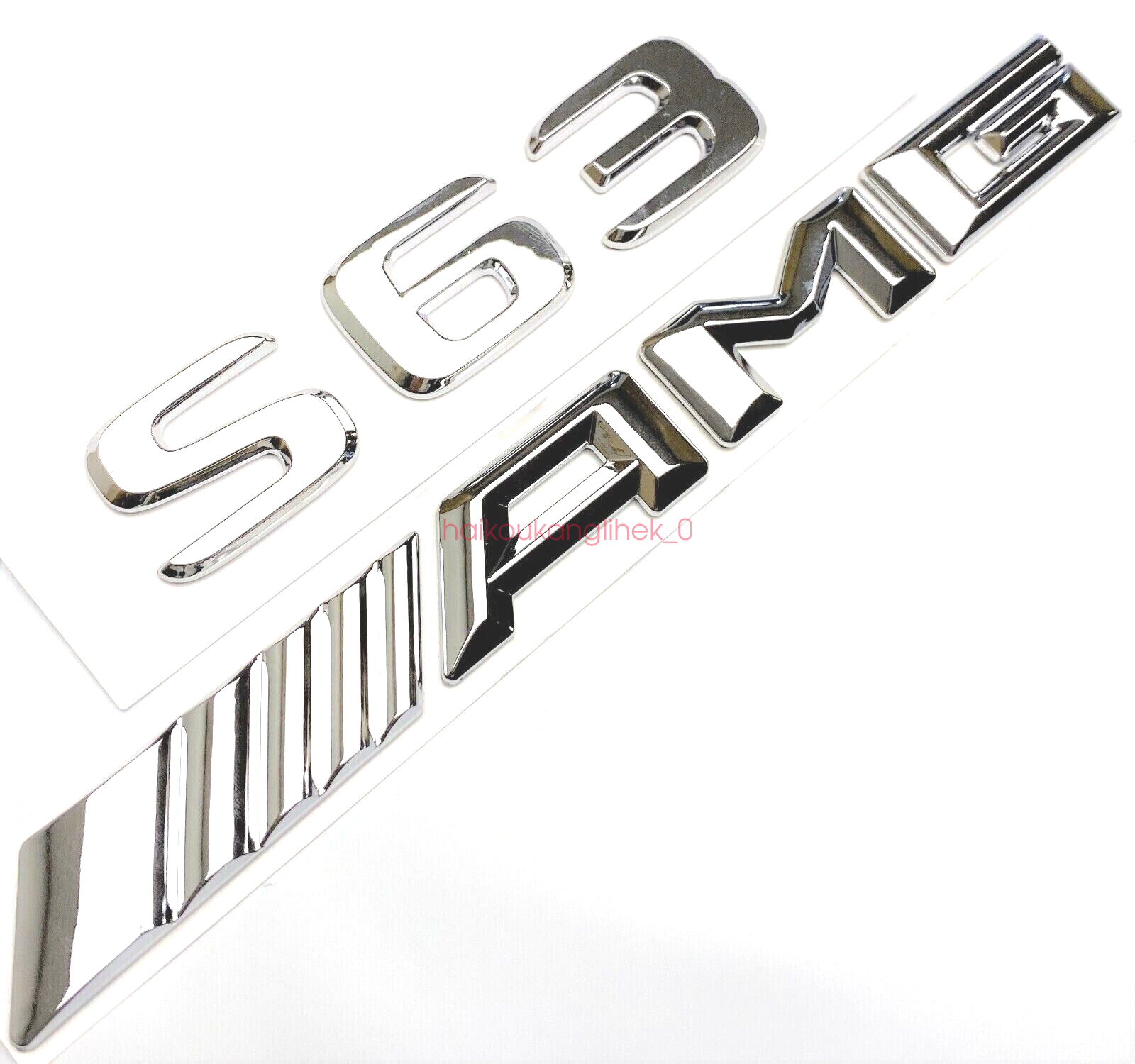 #2 CHROME S63+AMG FIT MERCEDES S63 REAR TRUNK EMBLEM BADGE NAMEPLATE ...