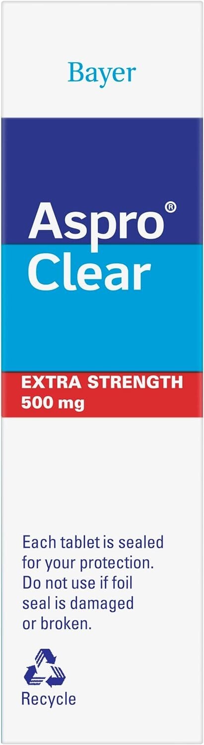 2 x Aspro Clear Extra Strength 16 Soluble Effervescent Tablets 500mg ...