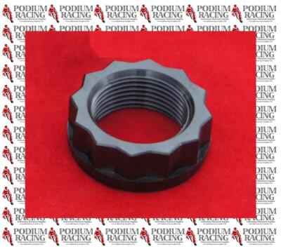 DUCATI 748 916 996 998 BLACK TITANIUM FRONT AXLE NUT BI-HEX 12 POINT ...