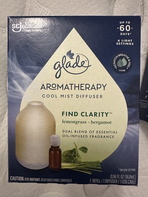 Glade Aromatherapy Cool Mist Essential Oil Diffuser Kit w/Refill FIND CLARITY | eBay