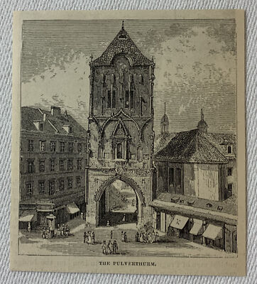 1878 magazine engraving ~ THE PULVERTHURM Prague | eBay