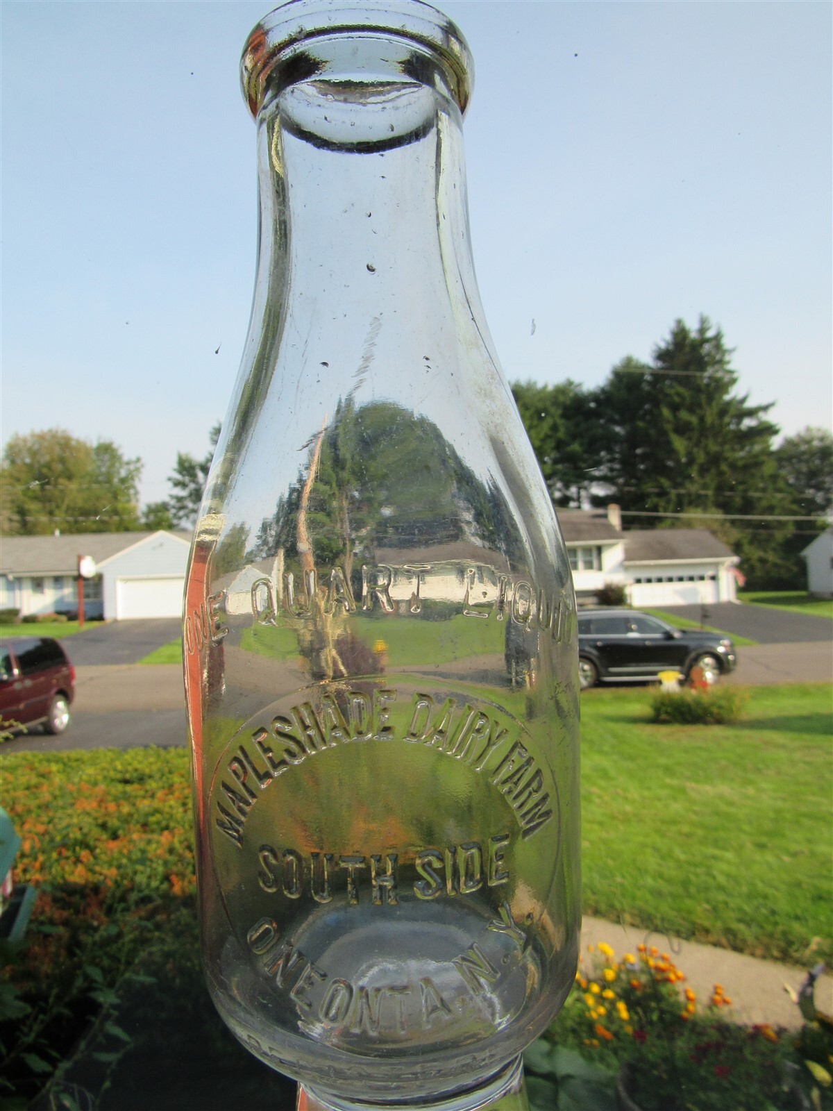 TREQ Milk Bottle Maple Shade Dairy Farm South Side Oneonta NY OTSEGO ...