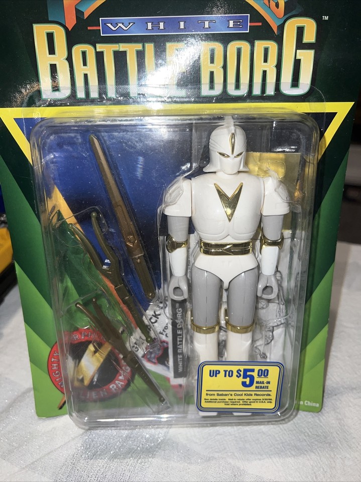 Power Rangers Mighty Morphin White Battle Borg Alien Rangers Rare | eBay