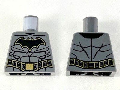 LEGO 973pb3605 Torso Batman Black Bat with Gold Outline, Black Muscles ...