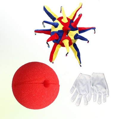 3pcs Clown Costume Sets Creative Cosplay Clown Hat Nose Gloves Fancy ...
