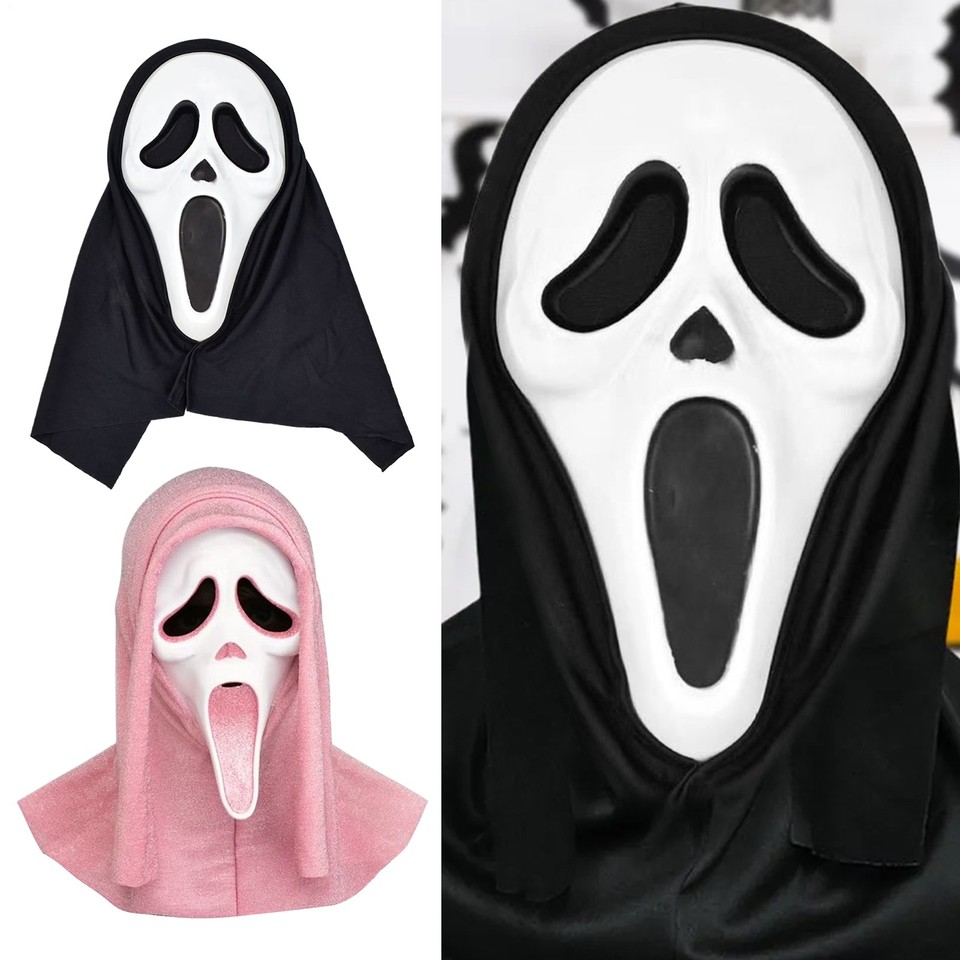 Ghost Face Ghostface Lives Pink Glitter Mask Halloween Costume Scream ...