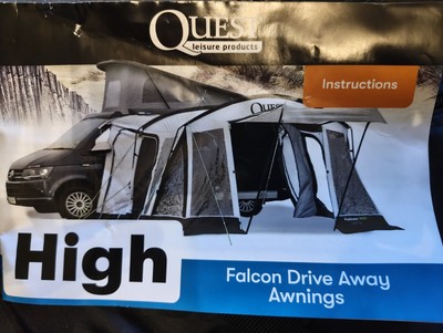 QUEST FALCON 300 POLED DRIVEAWAY MOTORHOME AWNING - HIGH TOP. | eBay UK