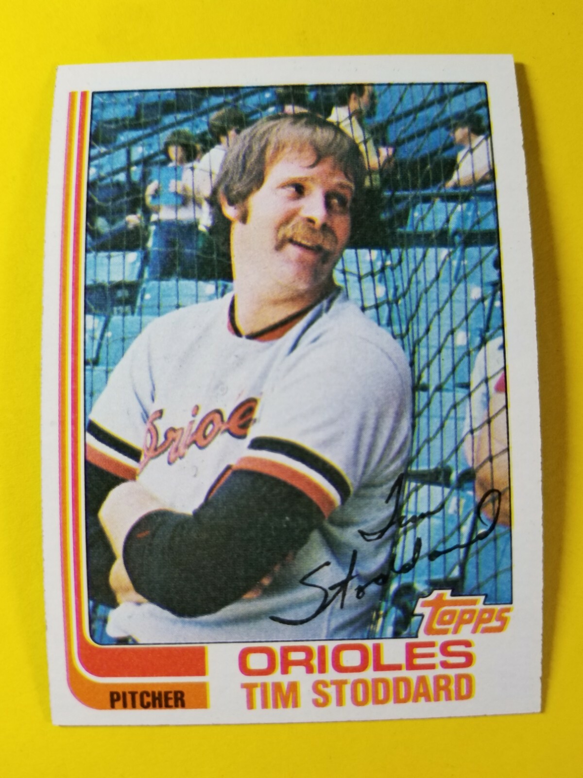 VINTAGE TIM STODDARD #457 BALTIMORE ORIOLES - 1982 TOPPS MLB BASEBALL ...
