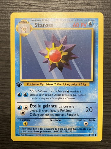 Pokemon 1999 Wizards French Starmie 64/102 Staross 1st Edition Base Set ...
