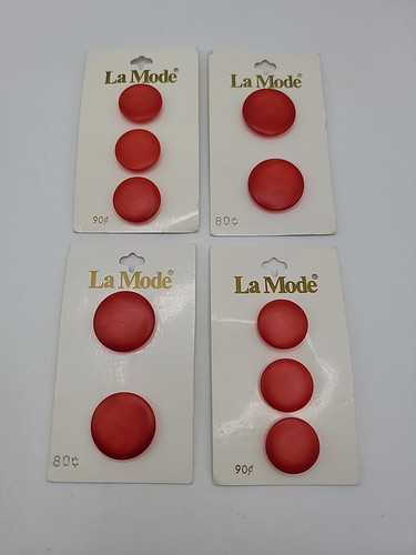 Vintage La Mode Buttons Carded Red France #23814 NEW NOS | eBay