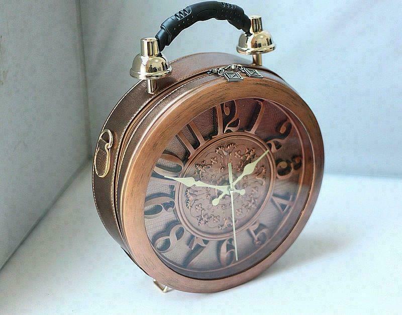 Chic double use true clock shape cross body bag handbag purse shoulder ...