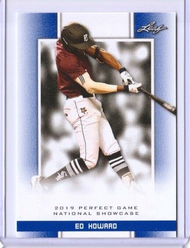 ED HOWARD 2019 LEAF PERFECT GAME "BLUE" PARALLEL ROOKIE CARD! LTD 45 ...
