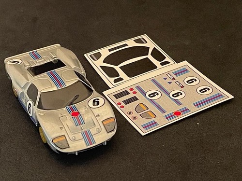 Decal kit for AFX GT40 HO slot car body silver #6 NO BODY JUST DECALS ...