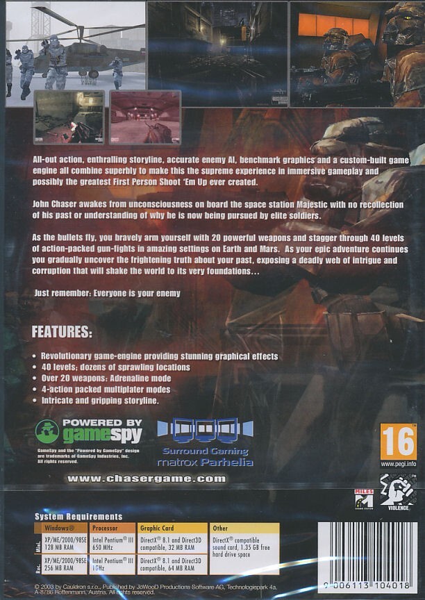 CHASER - Futuristic Combat Shooter PC Game FPS - US Seller - DVD ...