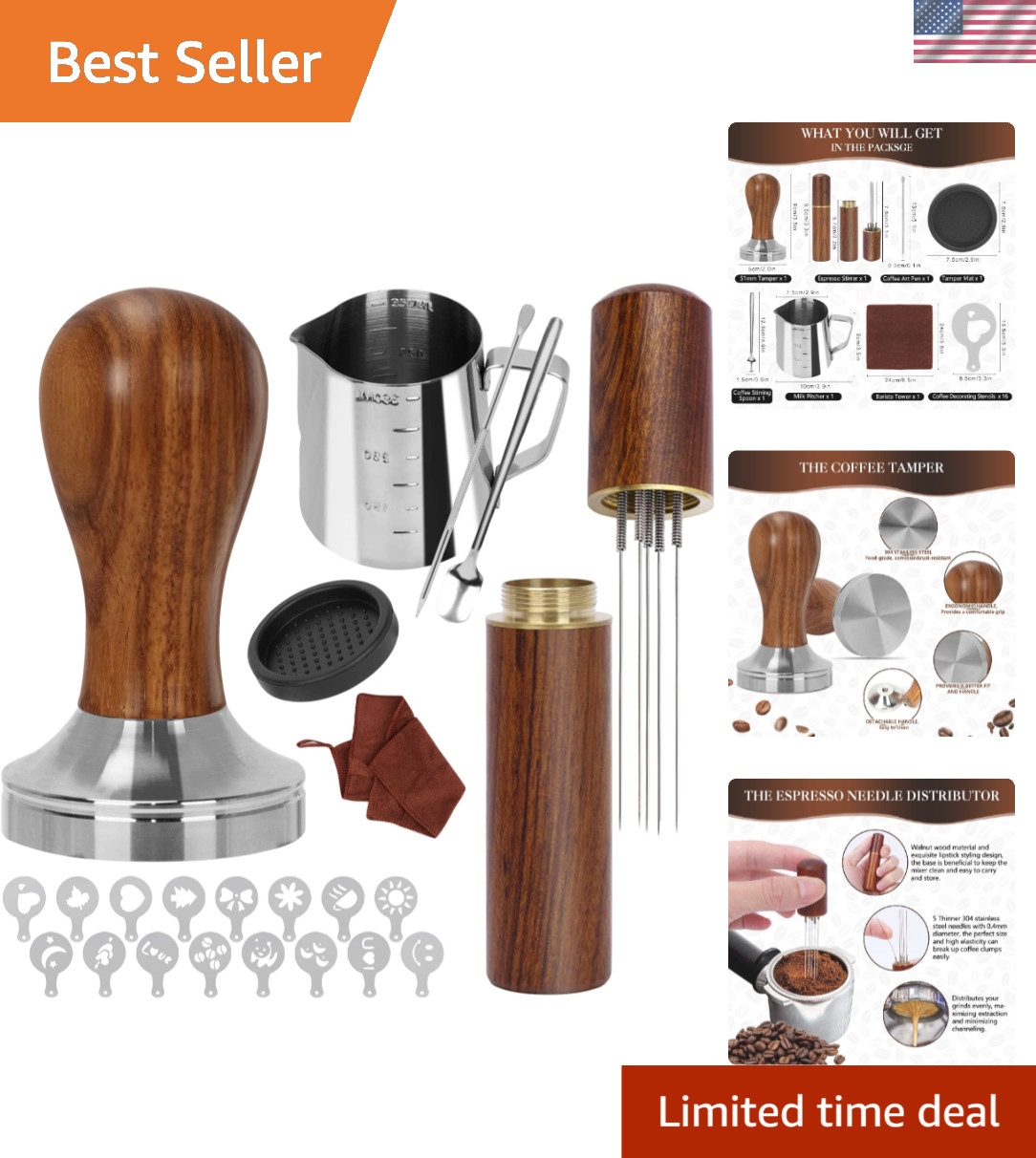 Premium Espresso Accessories Kit: 23 PCS Barista Set with Decorative ...
