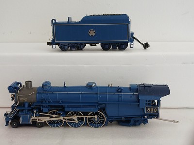 MTH #20-3028-1 BLUE COMET JERSEY CENTRAL STEAM ENGINE 3 RAIL #833 NEW ...