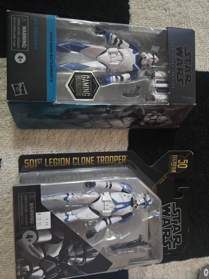 Star Wars Black Series Clone Trooper Lot Rex , Jet , Hawk , 501st ...