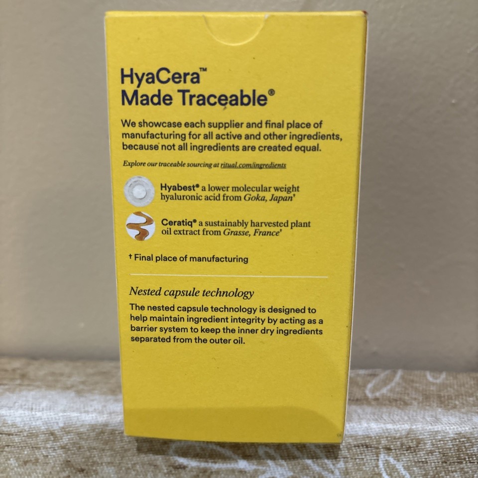 Ritual HyaCera Daily Skin Hydration Supplement for Wrinkle Support ...