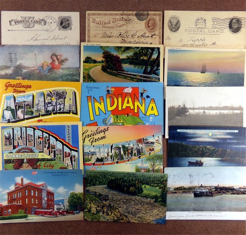 Antique & Vintage US Postcard Lot: Late 1800s to Mid 1900s, 15 Cards ...