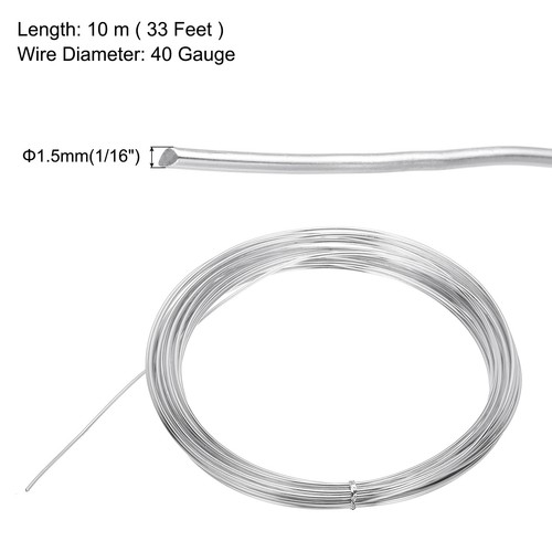 40 Gauge Aluminum Craft Wire, 33 Feet Bendable Wire Metal Armature Wire ...