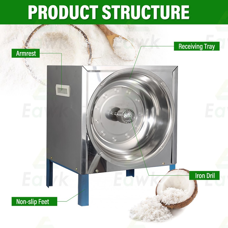 Electric Coconut Grater Scraper Shredder Commercial Automatic Coconut ...