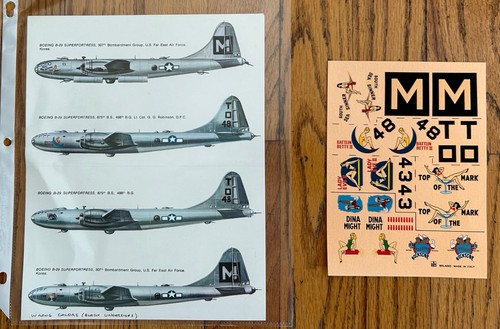 NEW Vtg ESCI B-29 Superfortress Military Model Airplane Decal 1/72 ...