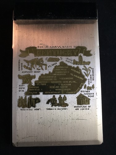 Vintage Kentucky Blue Grass State Metal Phone Number Notepad | eBay