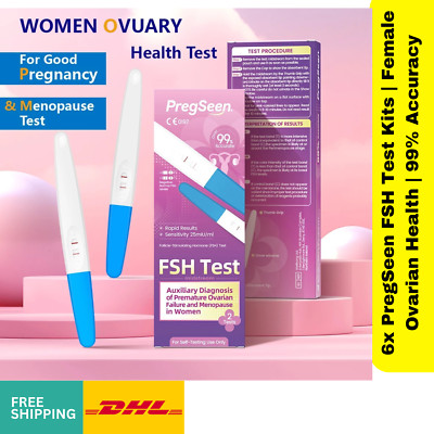 6x PregSeen FSH Test Kits | Female Ovarian Health | 99% Accuracy | eBay