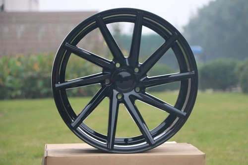 20" Tuner Wheels 20x8.5 5x112 +35 66.6 Gloss Black Swirl Style Rims Set ...