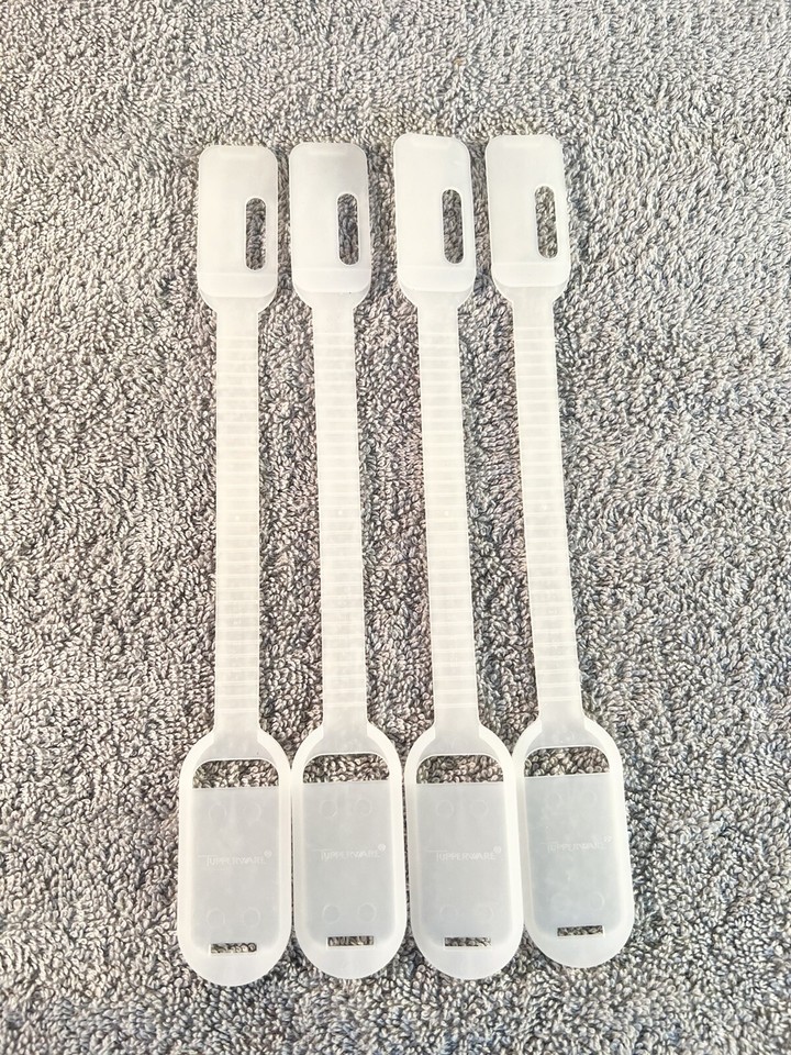 4 RARE Vintage Tupperware Luggage Tags 1864 Clear Sheer NOS | eBay