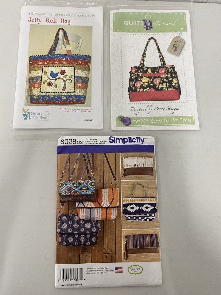 Bundle x 15 Shoulder/Hand Bag Crafting Accessories Sewing Patterns (Sto ...
