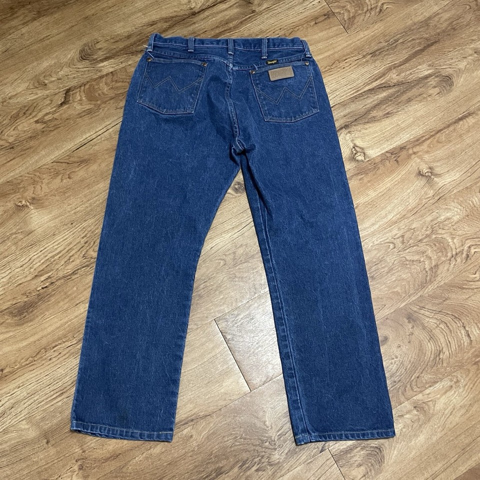 Vintage Wrangler Western Jeans Bootcut Blue Denim Men 38X32 Cowboy ...