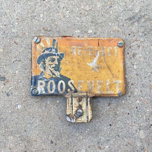 1936 Roosevelt FDR License Plate Topper Uncle Sam Political Memorabilia ...