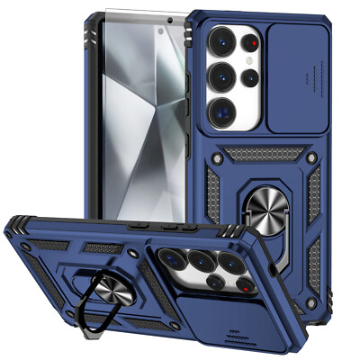 For Samsung Galaxy S24 S23 S25 FE S25 Ultra Slide Camera Case Stand ...