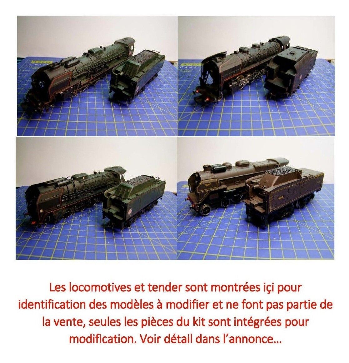 Kit Motorisation TENDER locomotive vapeur JOUEF HO 141P-141R-241P-231K ...