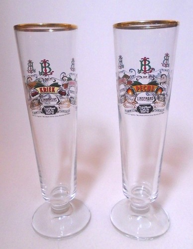 Lindemans Merchant Du Vin Beer Flutes Glasses with Gold Rim Seatle WA ...