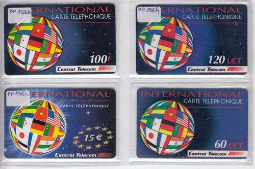 4 TELECARTE / PHONE CARD .. FRANCE PREPAYEE CENTRAL TELECOM MIX ...