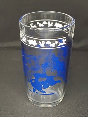 Vintage Swanky Swigs Kiddie Juice Glass Blue Teddy Bears Pigs | eBay
