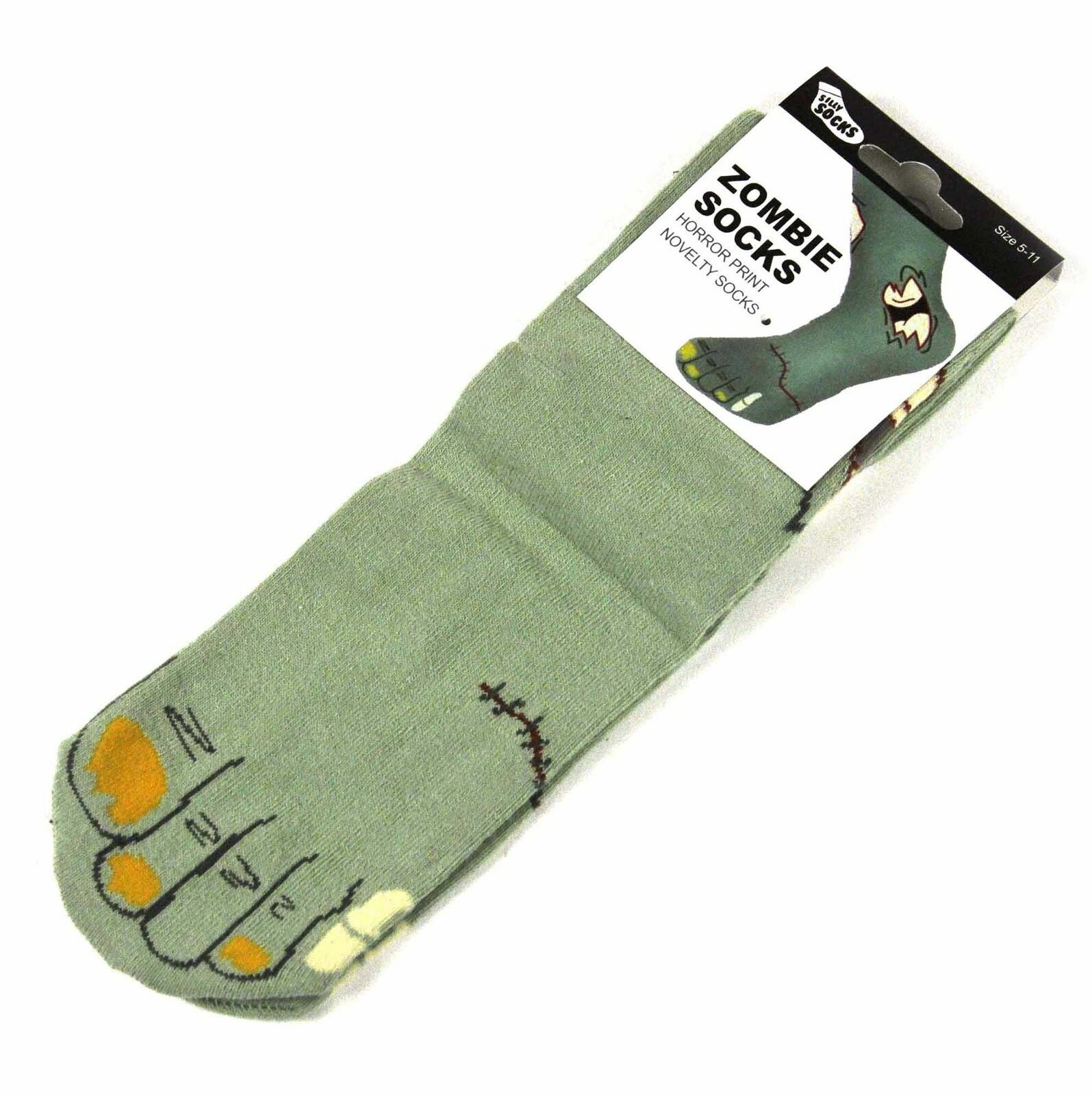 SILLY SOCKS ZOMBIE SOCKS HORROR PRINT ZOMBIE HALLOWEEN SOCK UK 5-11 ...