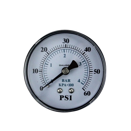 Pool Central 2.5IN (60mm) Back Mount Plastic Cover Pressure Gauge 0-60 ...