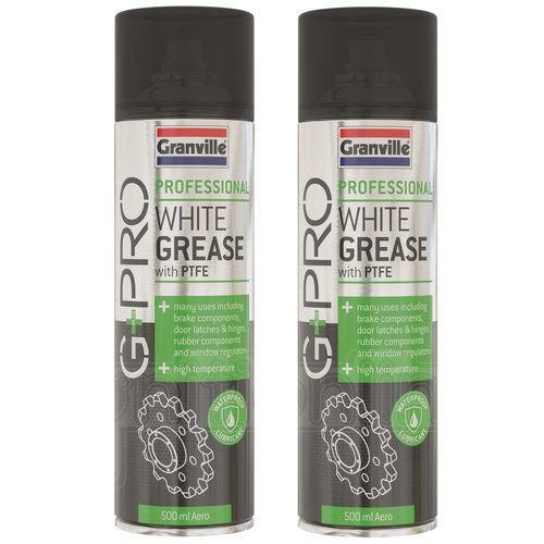 2 x Granville White Grease Aerosol PTFE Waterproof Lubricant Spray ...