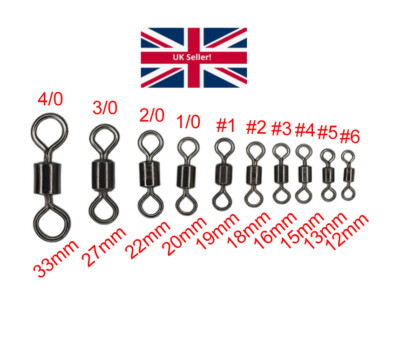 Good Quality Rolling Barrel Swivels Strong Sea Fishing Sizes #6 to 4/0 ...