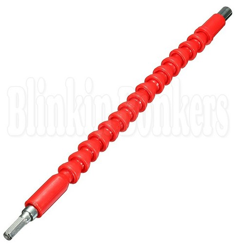 12" SCREWDRIVER BIT EXTENSION LONG FLEXIBLE FLEXI 1/4" HOLDER DRILL ...
