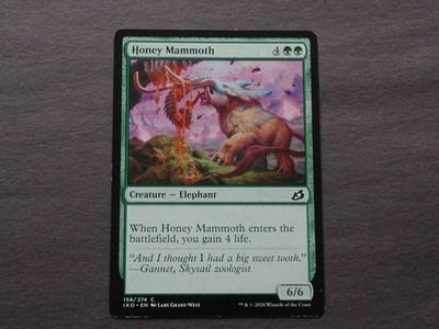 2020 MTG Creature "Honey Mammoth" NM+ Magic Card #158 IKO BIG BODY LIFE ...