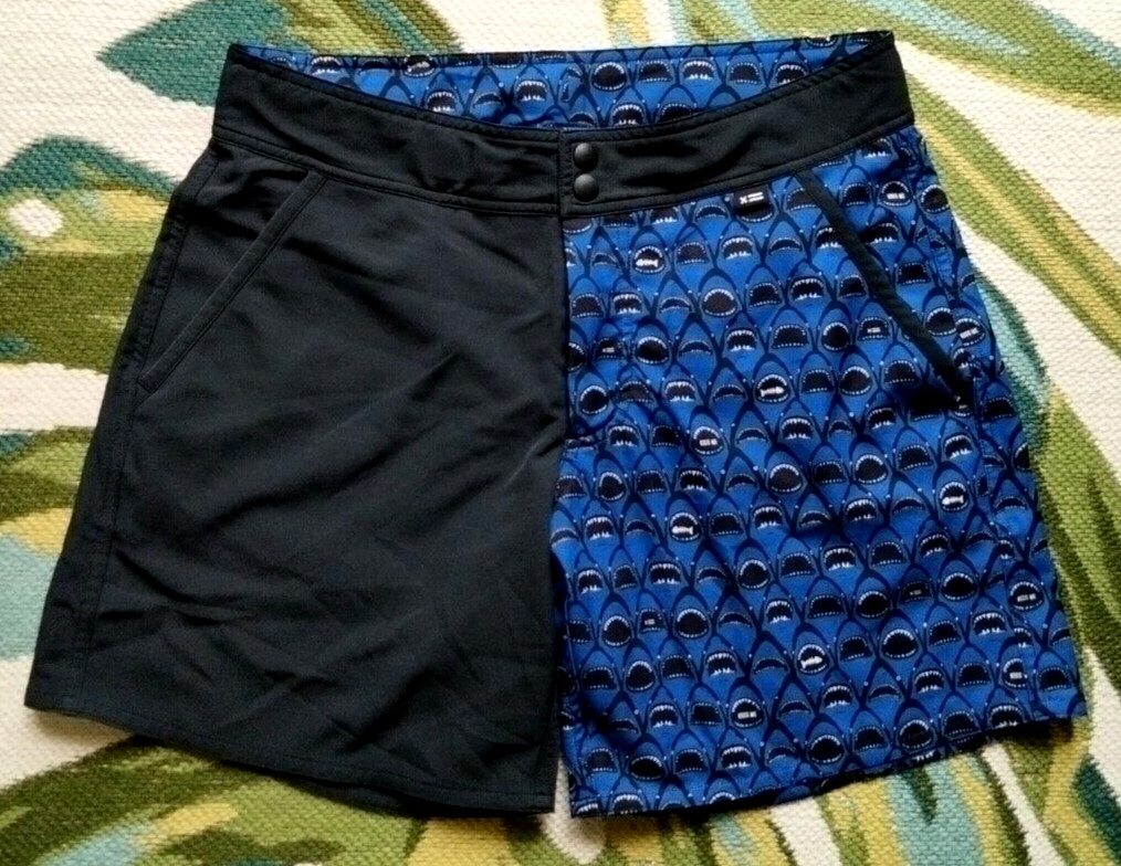 TOMBOY X SHARK TEETH Kiss Me Swim BOARD SHORTS Black … - Gem