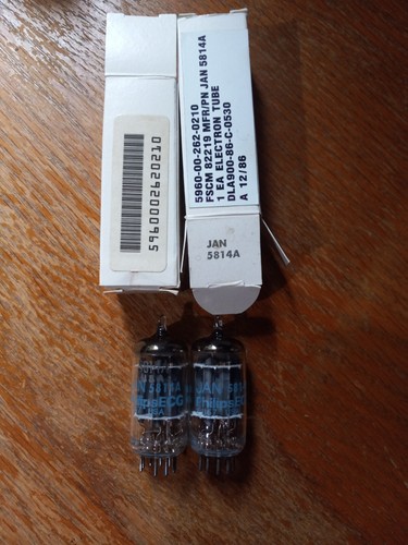 Pair Philips NOS/NIB JAN 5814A/12au7/ECC82 Tubes, Same D/C, Gm Tested ...