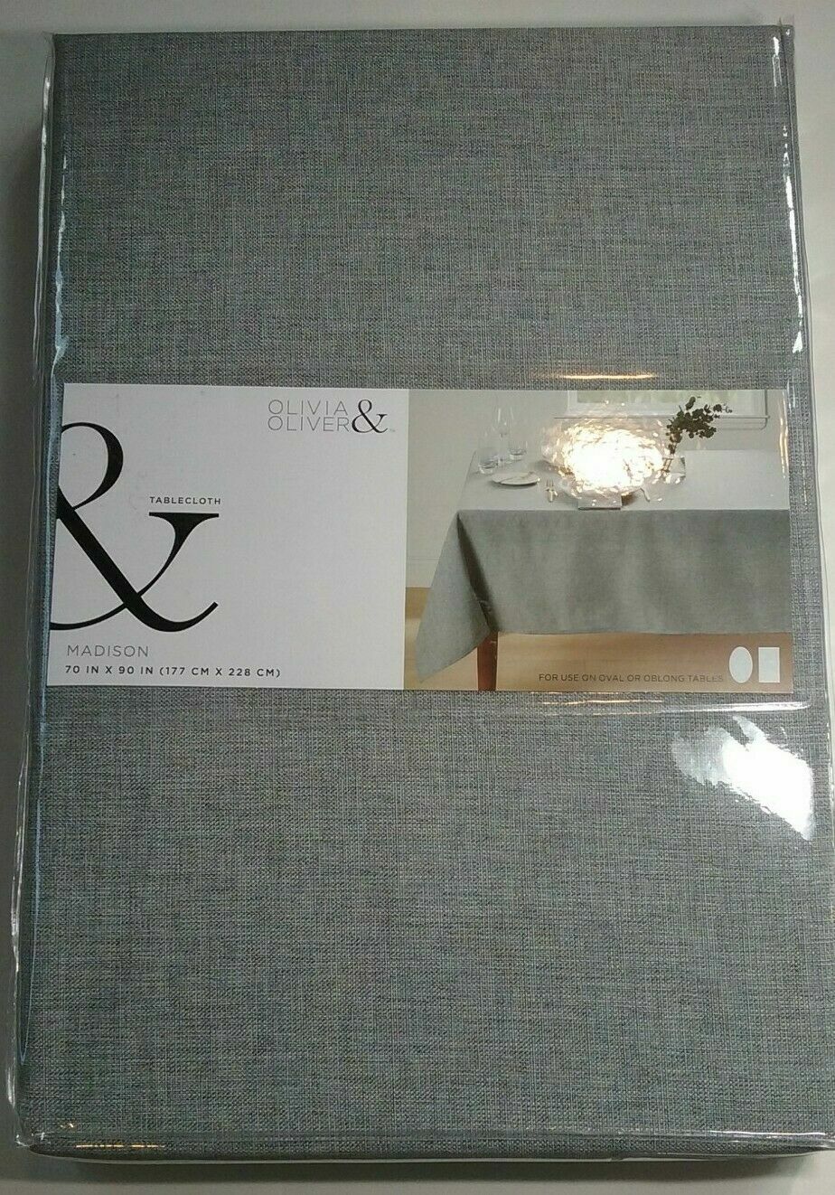 Olivia & Oliver Madison 70x90 Tablecloth in Grey | eBay