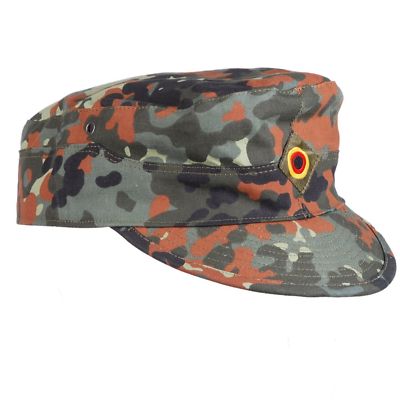 MEN'S WW2 GERMAN ARMY FLECKTARN CAMO MILITARY CAMOUFLAGE FIELD CAP HAT ...