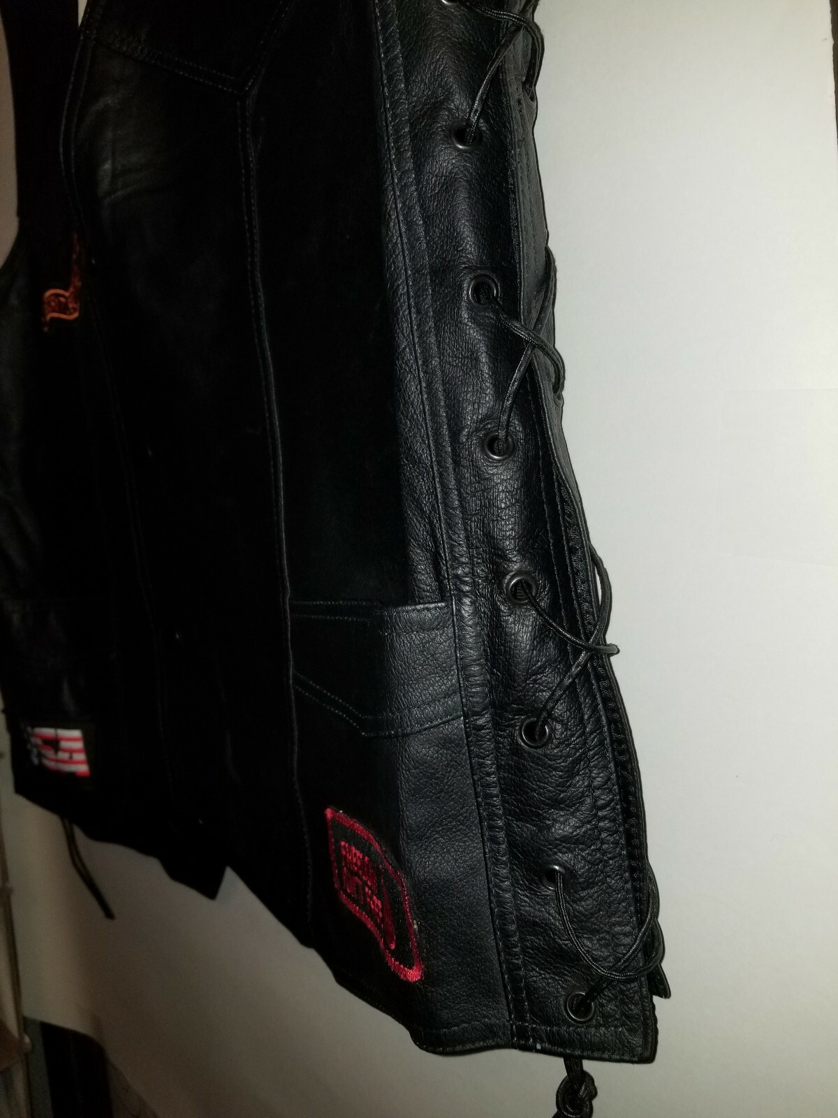 REBEL RYDER Mens Black Leather Motorcycle Vest WILD EAGLE 3XL (27) | eBay